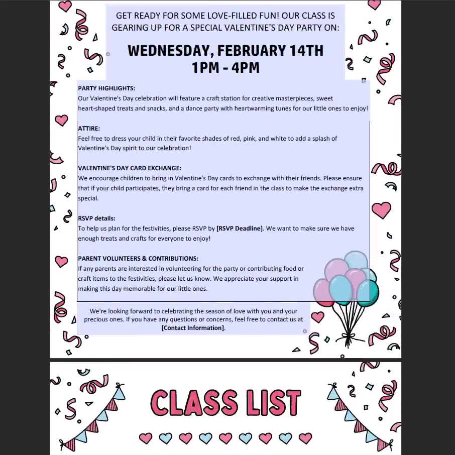 Valentine Party Letter Template Amazon.com: Big Dot Of Happiness