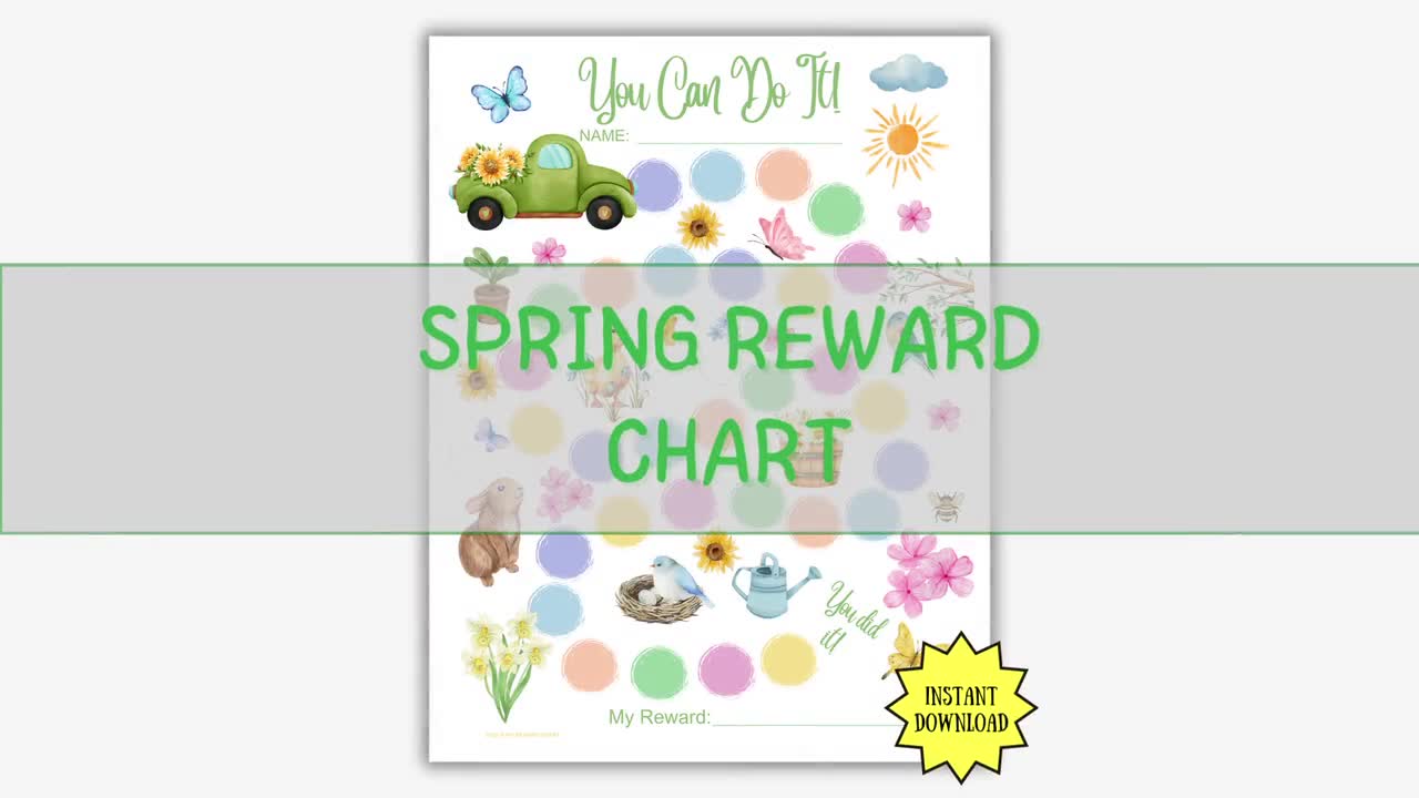 Flowers Reward Chart For Kids Printable Pdf Download