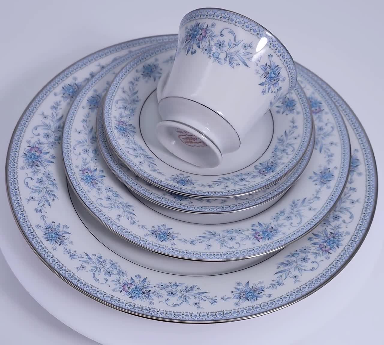 Noritake Blue Nebula 12 Piece Dinnerware Set Service For Dillards