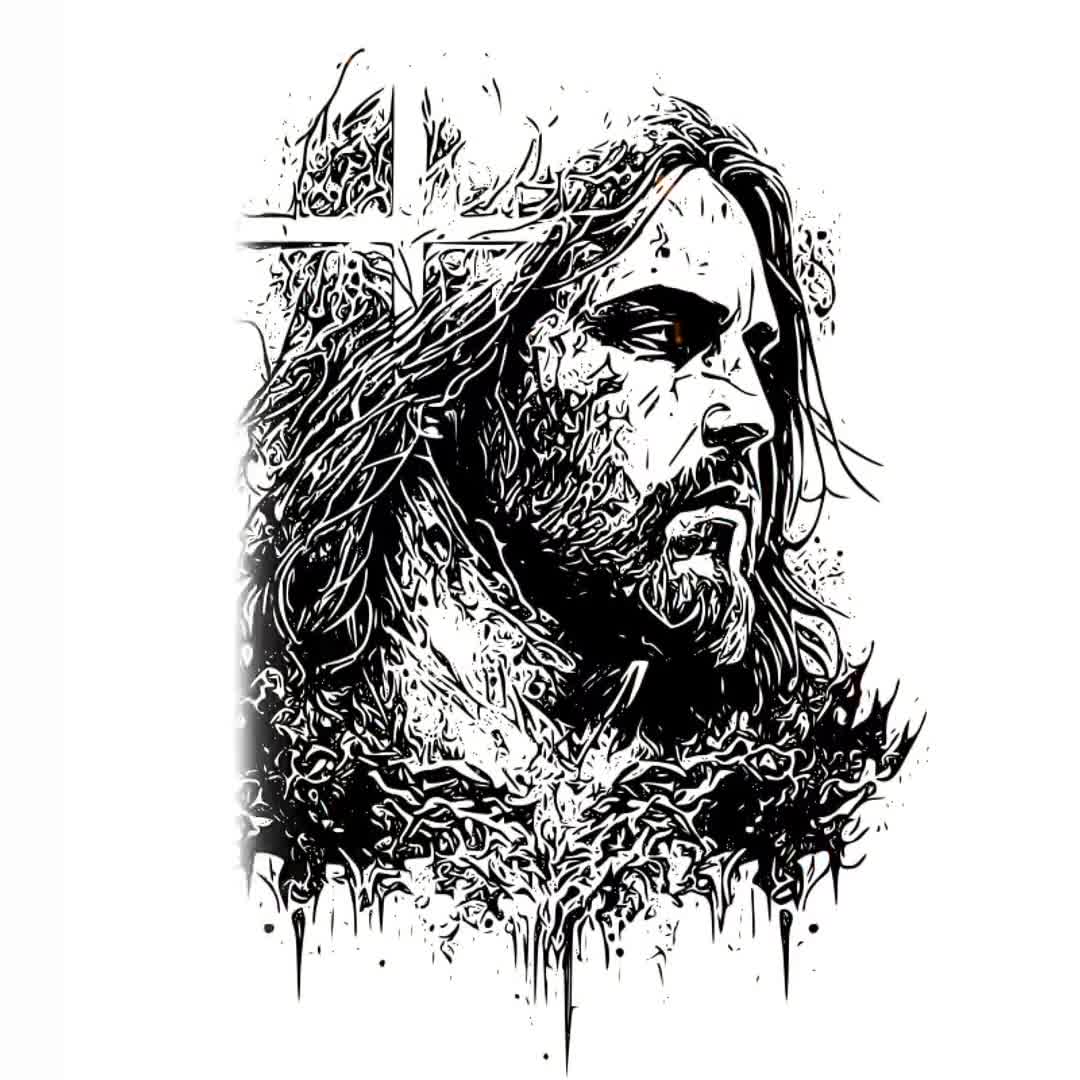 Jesus Stencil Tattoos Sketch Of Tattoo Art, Jesus Christ Stock