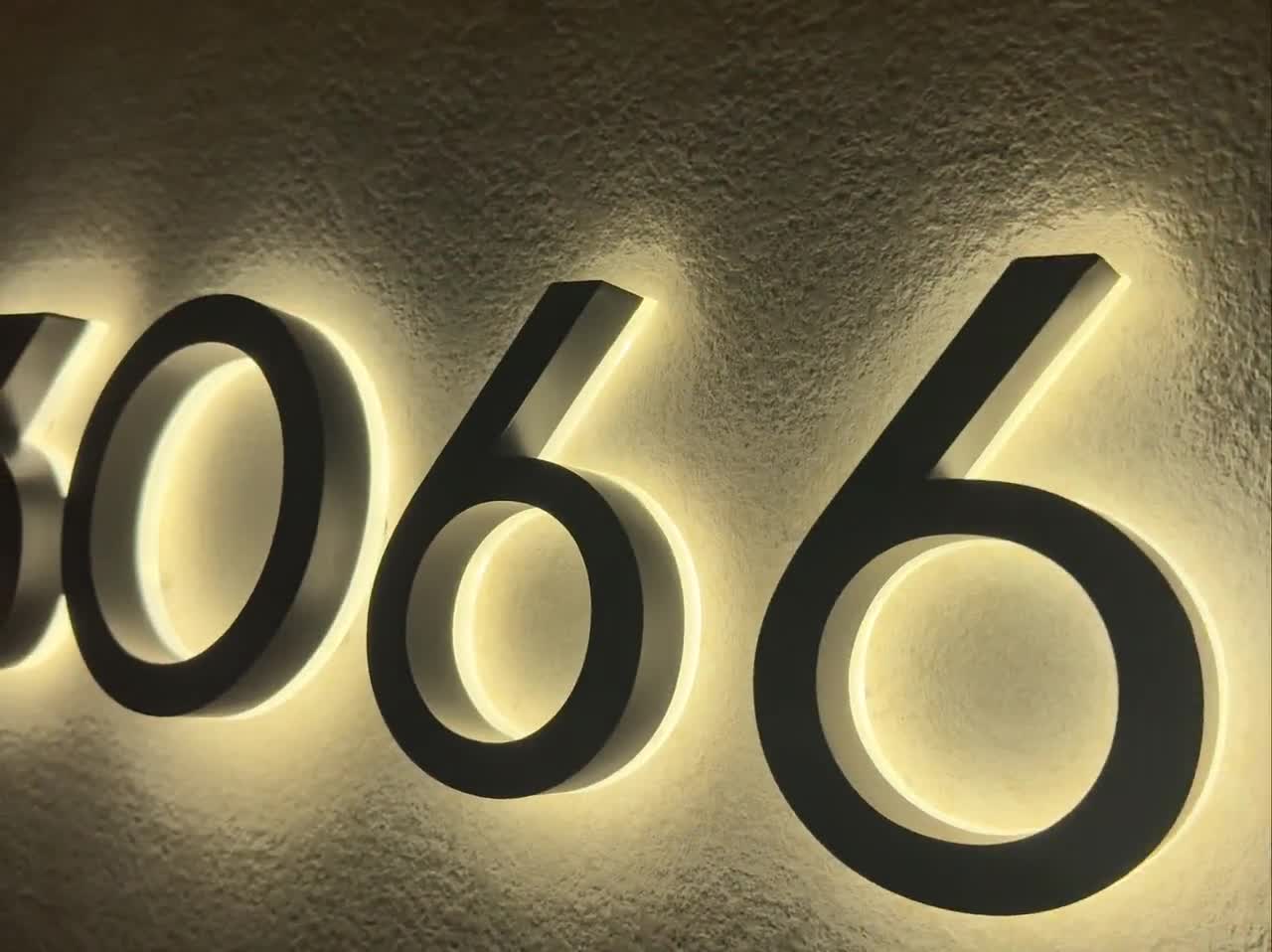 Electronic Led Lighted House Numbers LED House Number & Name Plaque