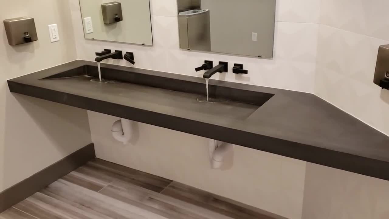Concrete Sinks And Countertops For Public Restrooms Modern Restroom