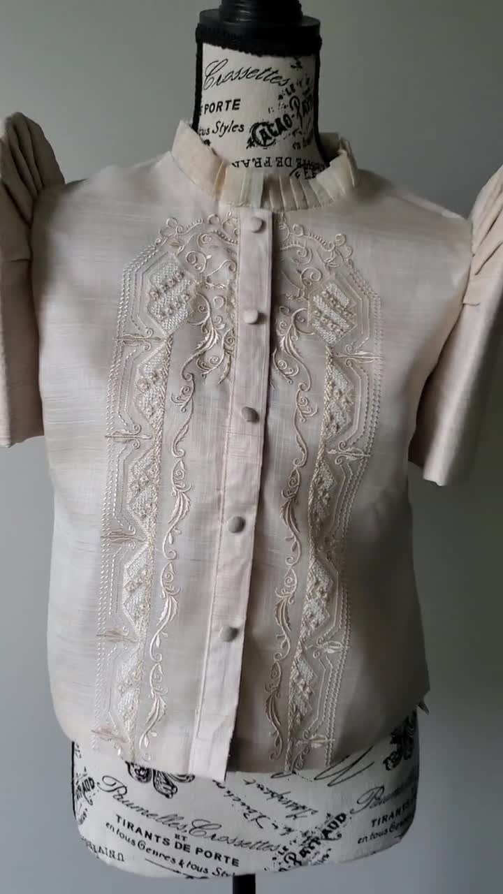 Modern Filipiniana Pinya Cocoon Philippine Fabric Blouse, 45% OFF