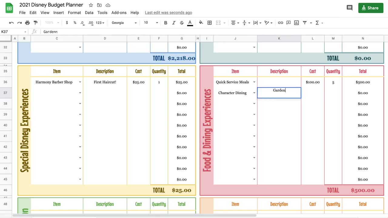 Disney World Planning Guide Spreadsheet Google Spreadshee Disney World