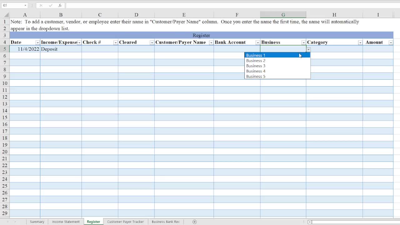 Business Excel Spreadsheet Templates