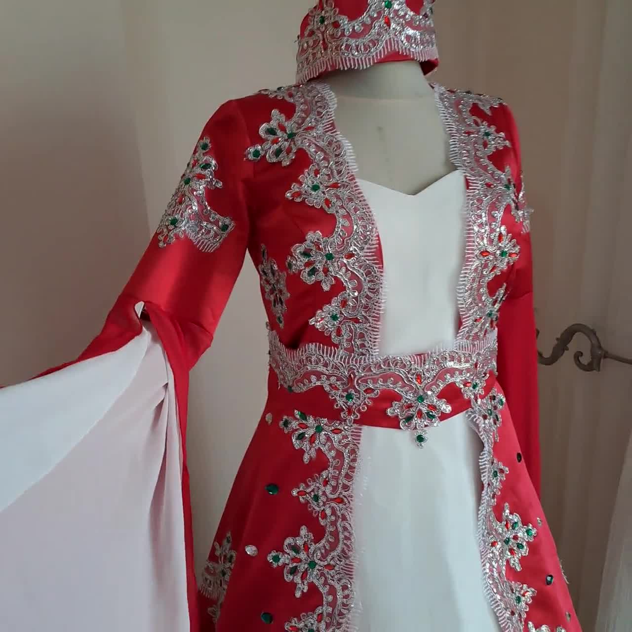 Traditional Vintage Red Turkish Wedding Dress Red Bindalli Traditional Vintage Red Turkish Wedding Dress Red Bindalli