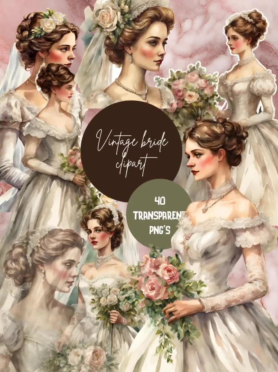 Vintage Bride Clipart