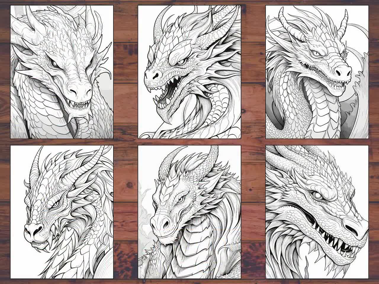 realiztic dragon coloring pages