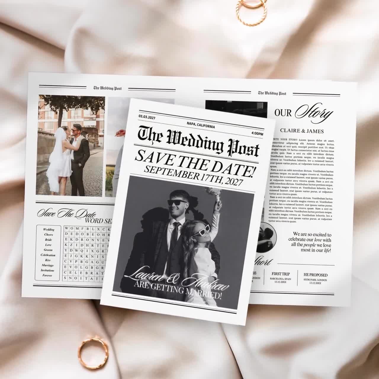 Newspaper Save The Date