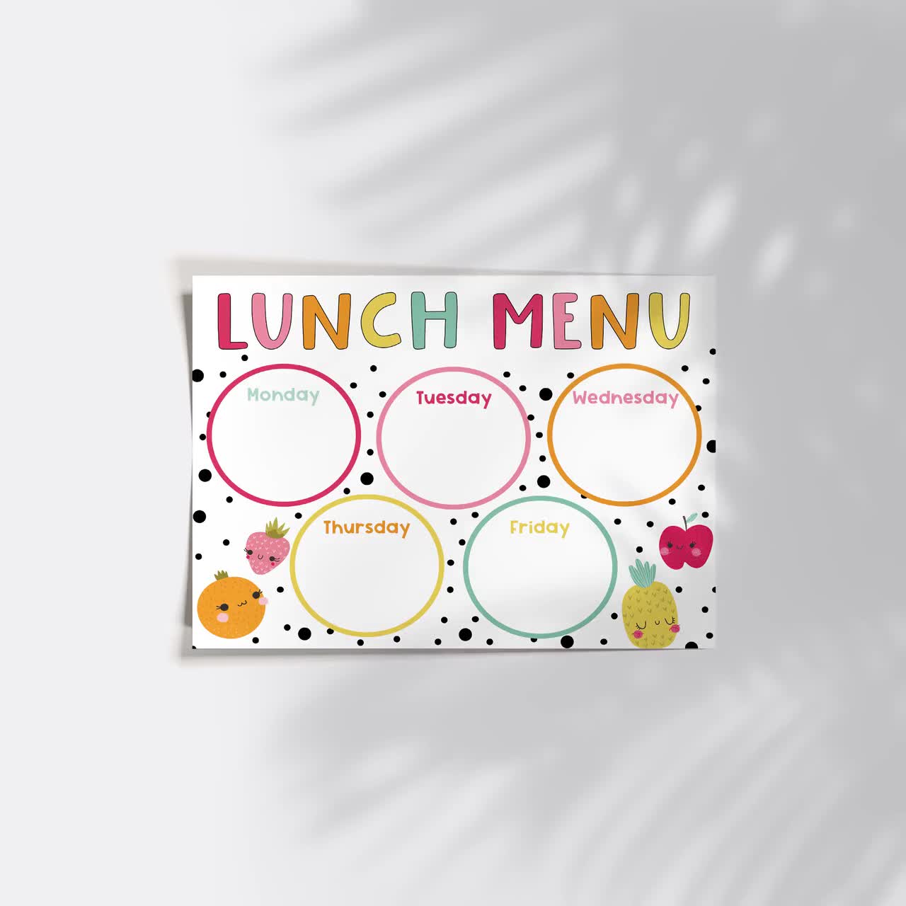 School Lunch Menu Templates Blank