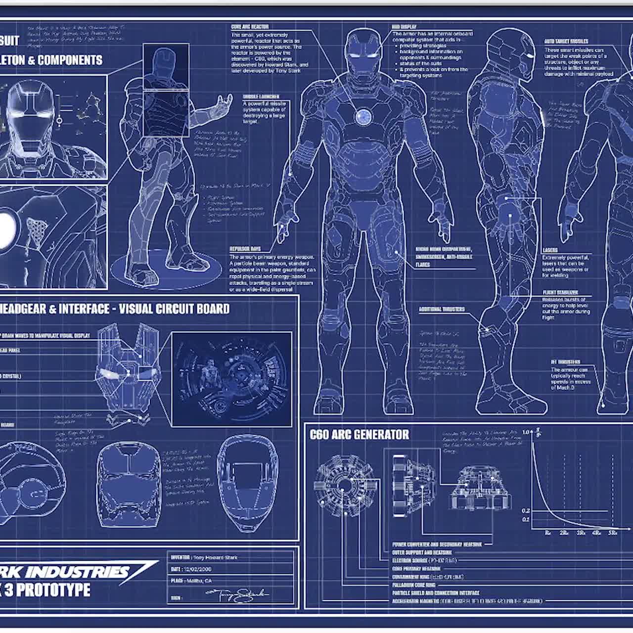 Iron Man Mark 3 Suit Blueprints Mark 50 | Iron Man Wiki | Fandom