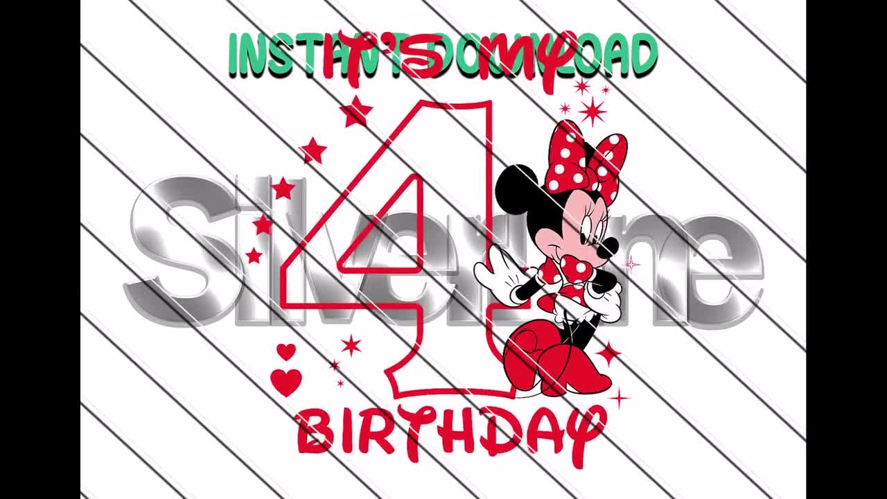 Minnie Mouse 4th Birthday Clip Art