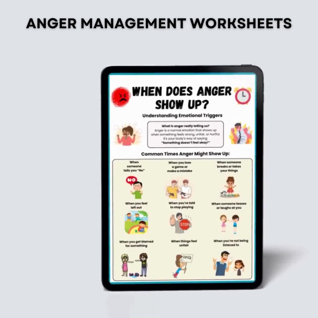 Anger Management Worksheets For Elementary Students Thekidsworksheet