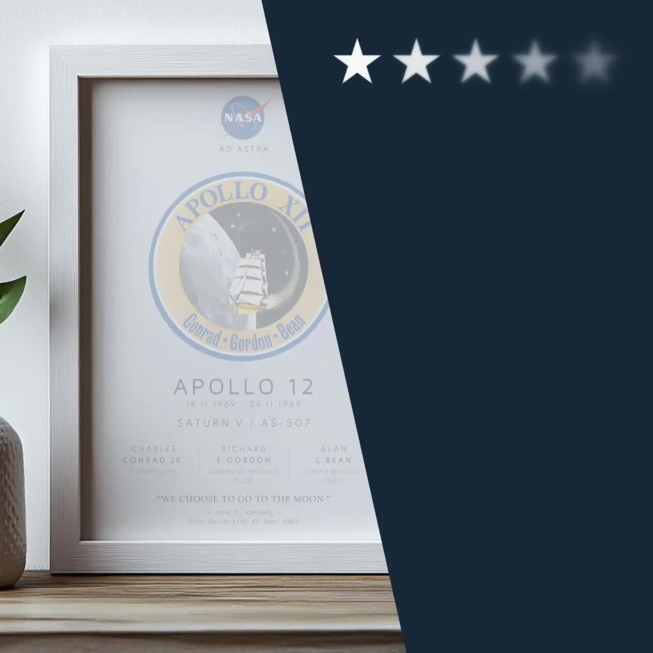 Original Vintage Nasa Mfa Poster Apollo 12 Quality Sends
