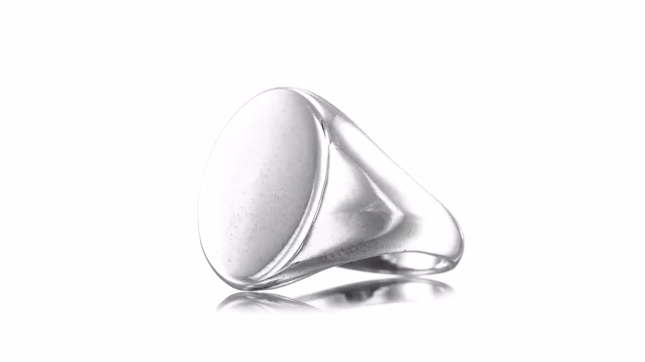 Personalized Sterling Silver Oval Signet Ring for Men or Personalized Sterling Silver Oval Signet Ring for Men or