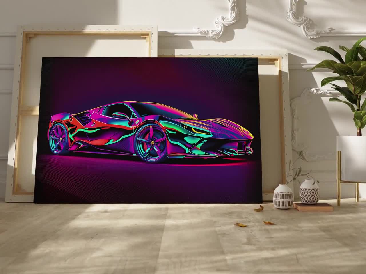 Ferrari Future Cool Neon Wallpaper Neon City And Car Retro Images