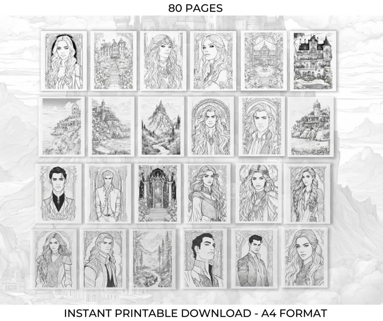 acotar coloring book pages printable