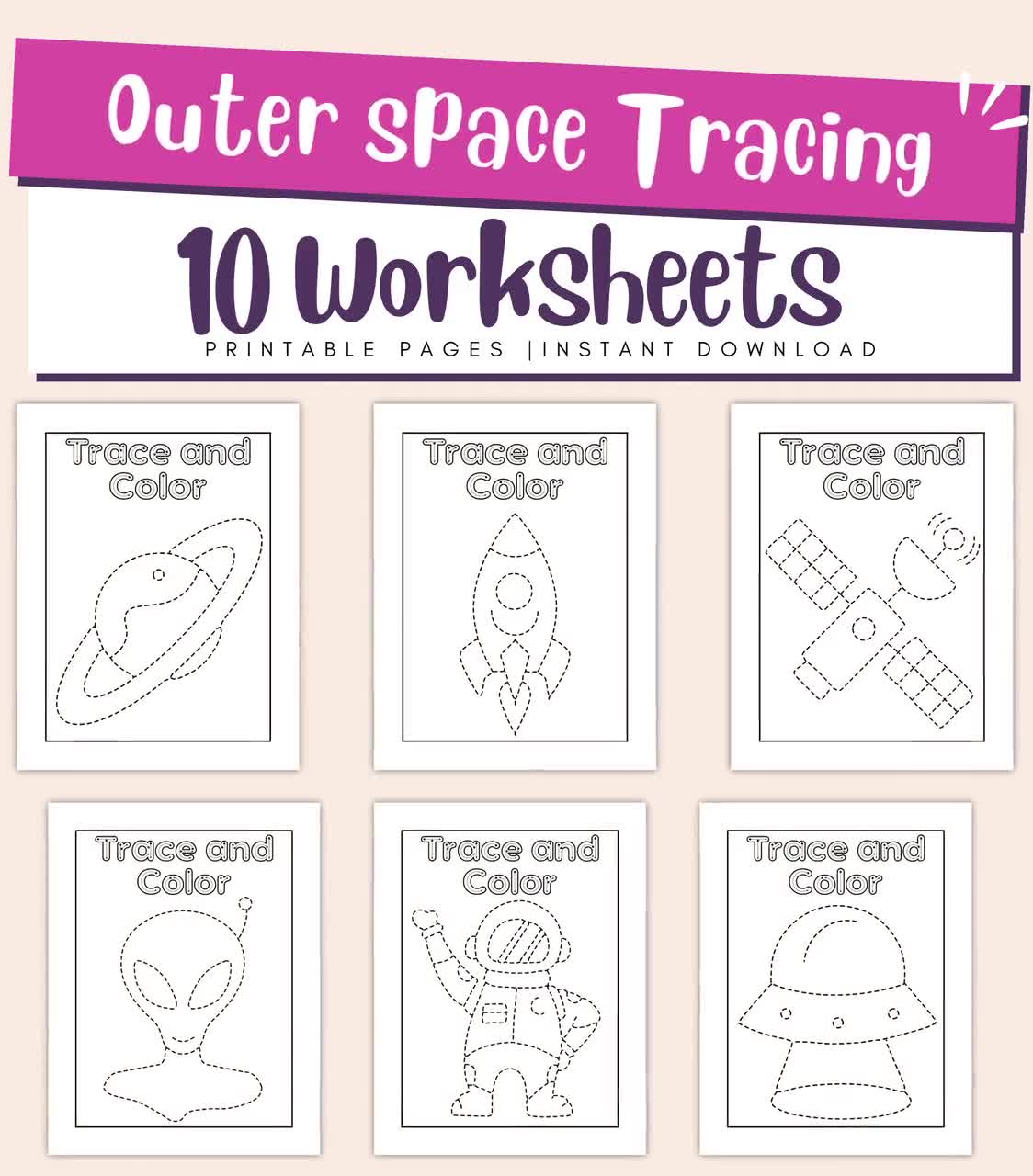 Outer Space Easy Line Tracing Activity Woo Jr Kids Activities