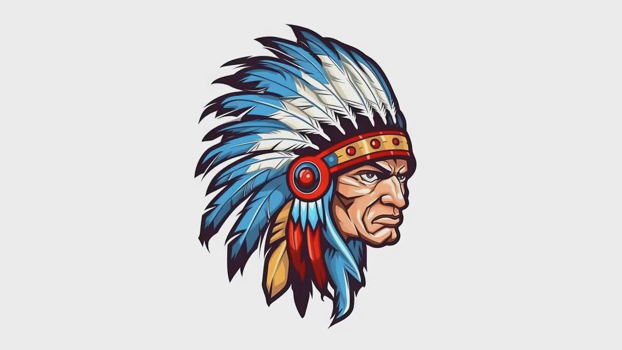 Indianer Maskottchen Logo