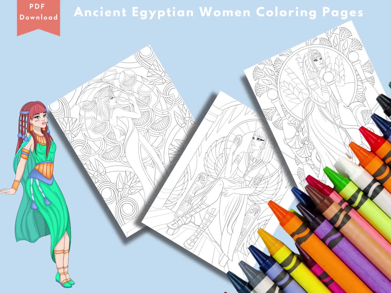 egyptian wemen coloring pages