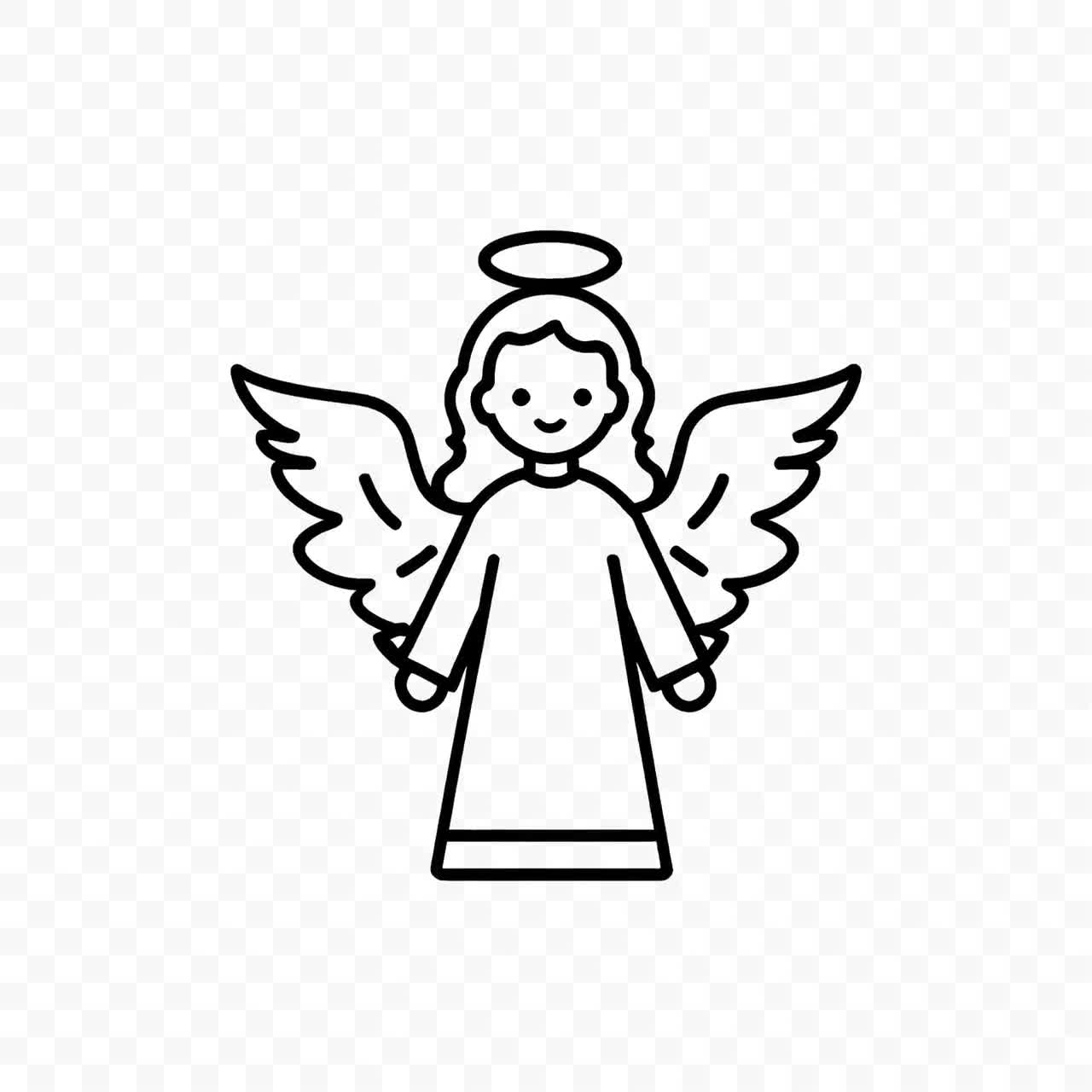 Angel Clipart Black And White