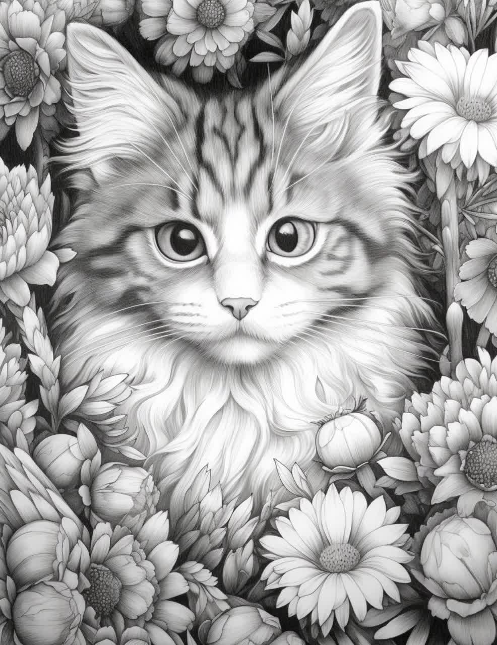 Animal Grayscale Coloring Pages