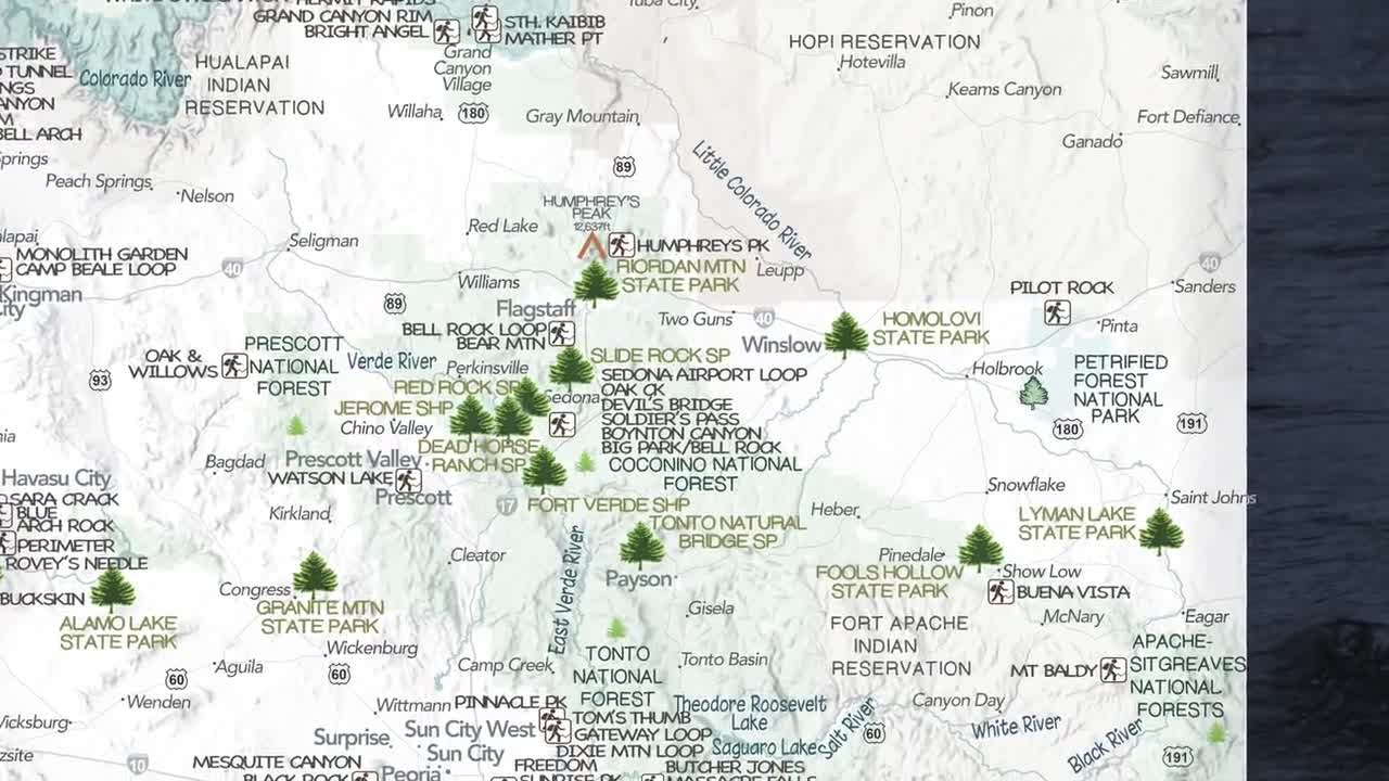 Arizona Parks Map 1Up Travel Maps Of United States (U.S) National