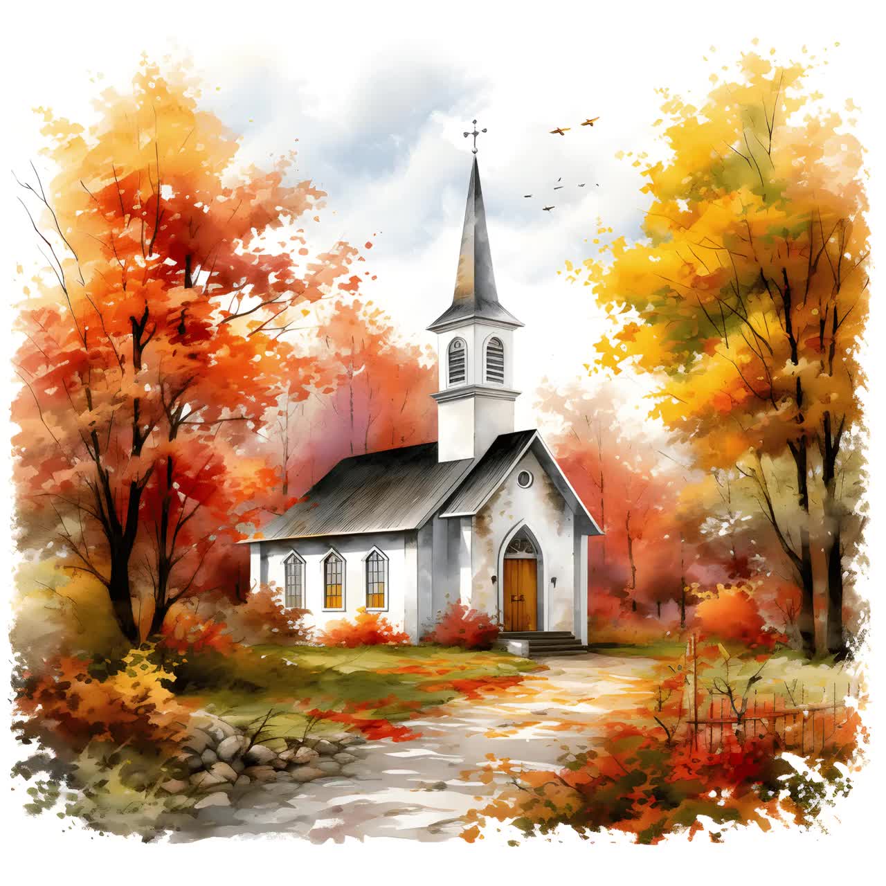 Fall Church Clip Art