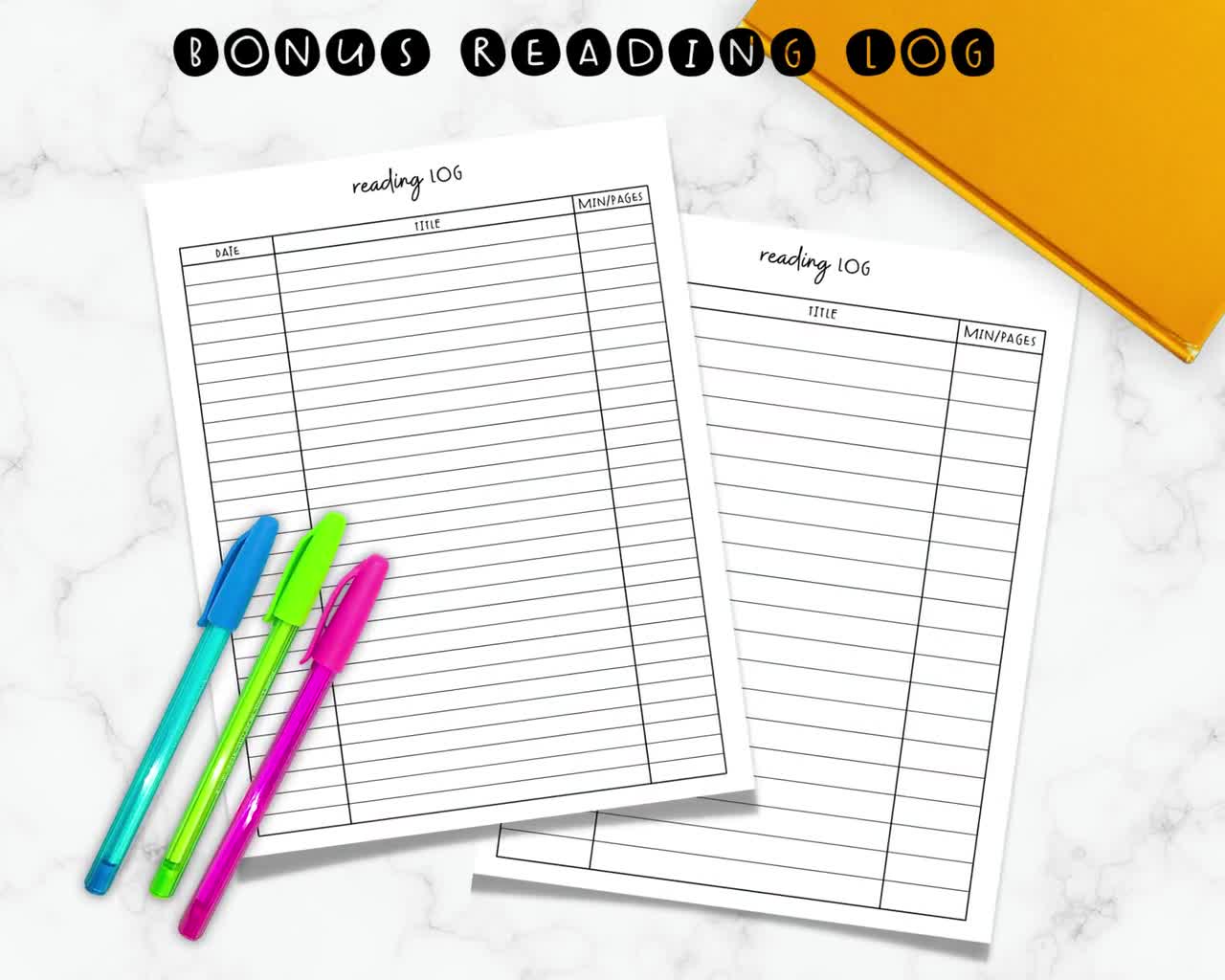 Read 100 Books Challenge Reading Log Printable Kids Etsy
