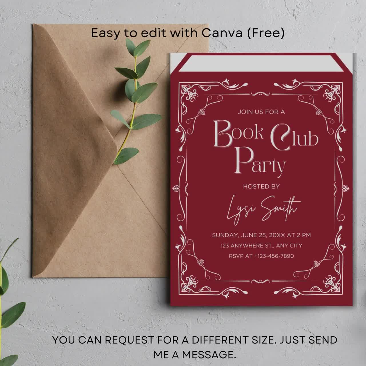 Book Club Invitation Message