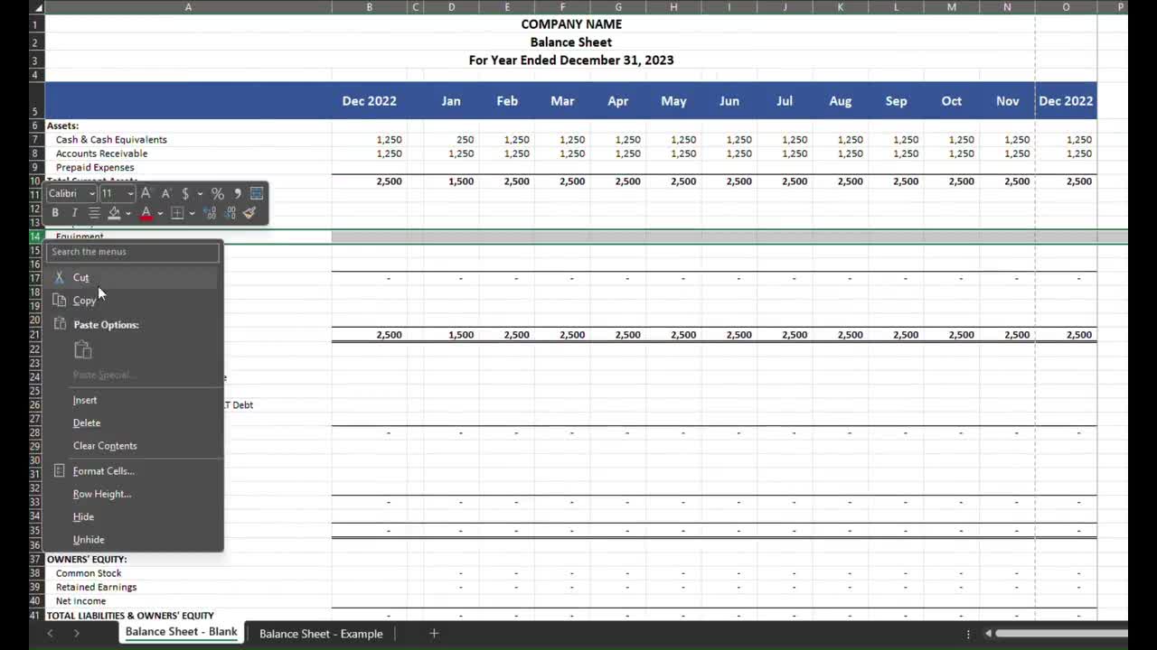 Formato De Balancete Excel