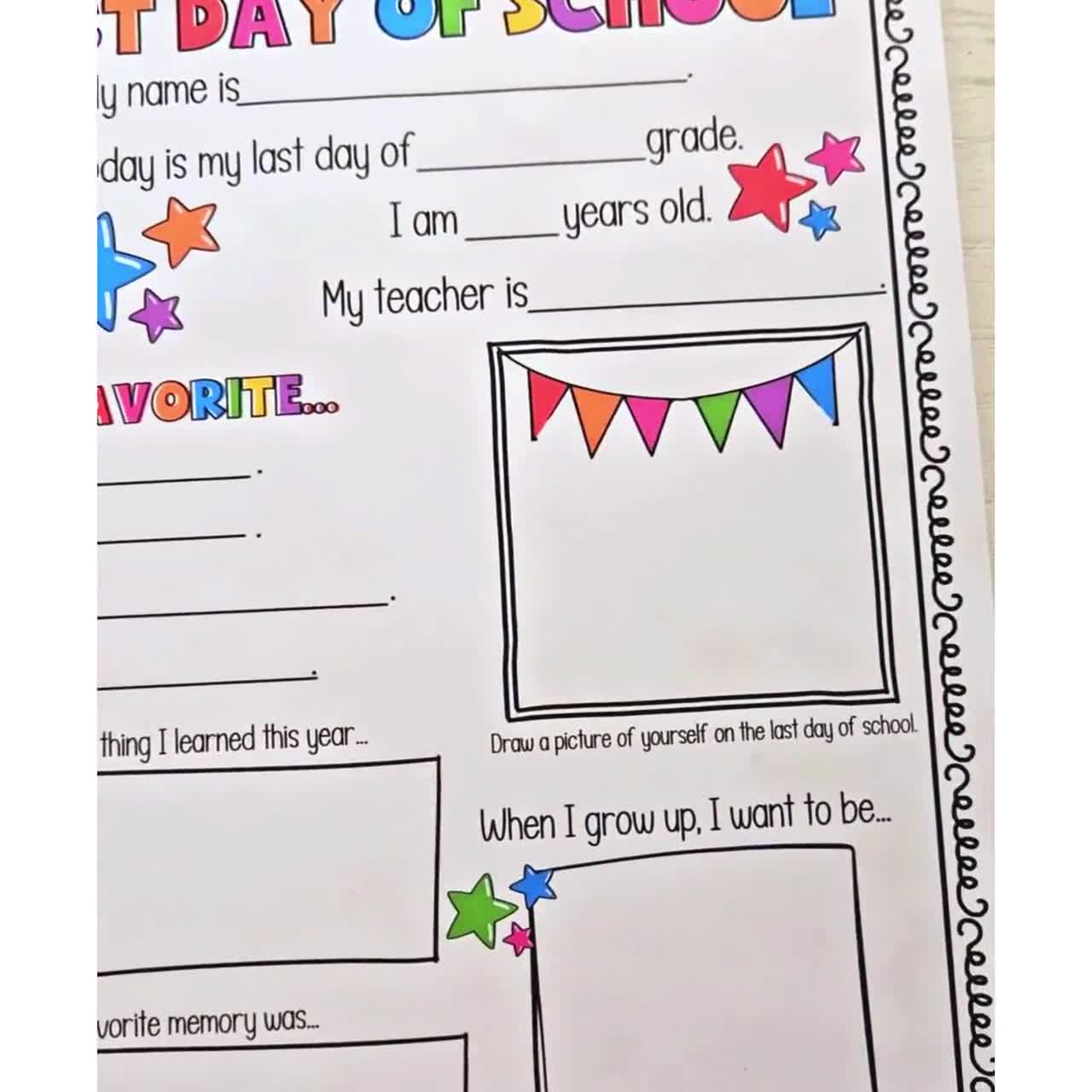 Hojas De Trabajo Del Primer Día De Clases En La Escuela Secundaria