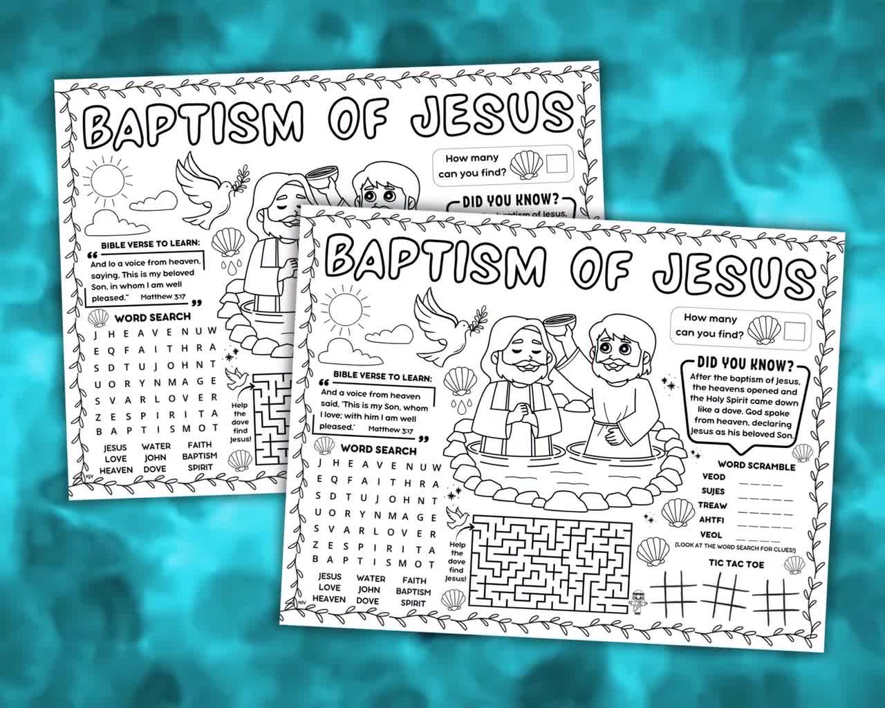 Bible Fun For Kids Baptism Of Jesus