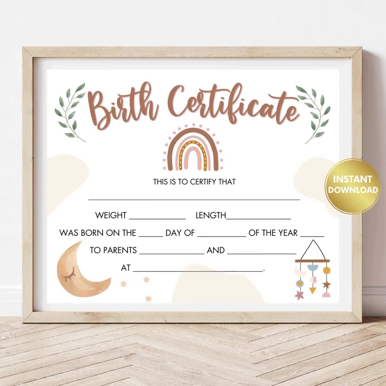 Cartoon Birth Certificate Birth Certificate Designs, Themes, Templates
