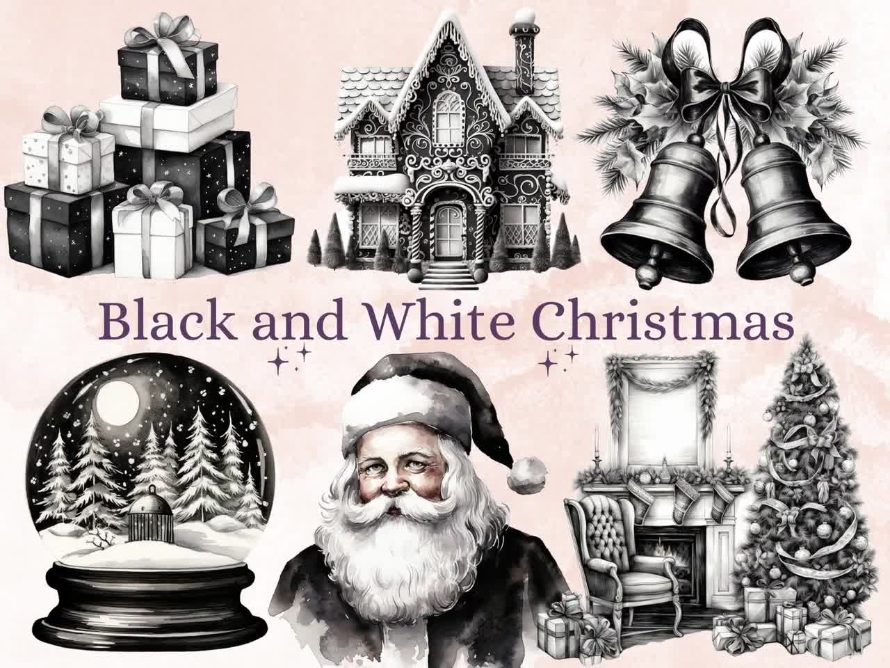 Winter Holiday Clipart Black And White Circle Time Happy Winter