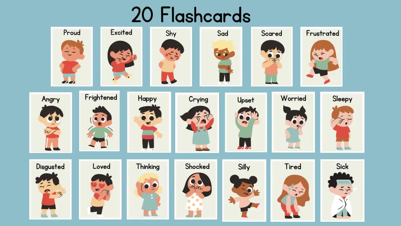 Emotions Flashcards For Kids Printable