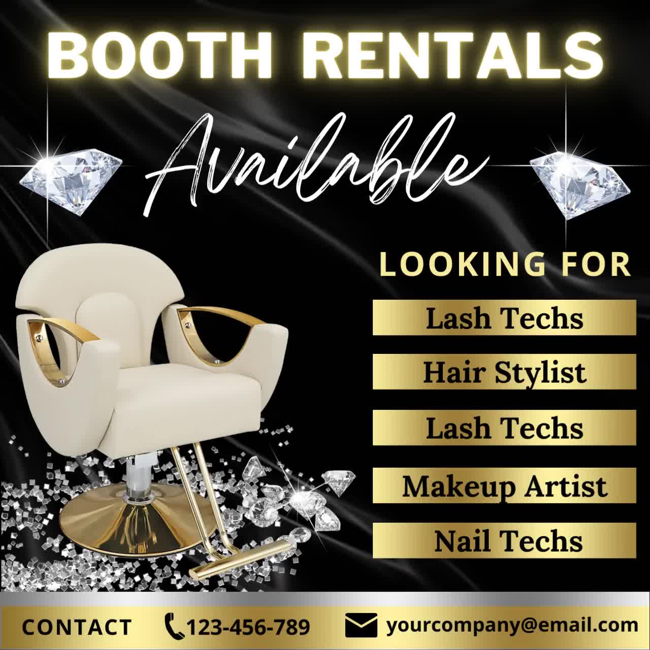 Hair Salon Booth Rental Flyers
