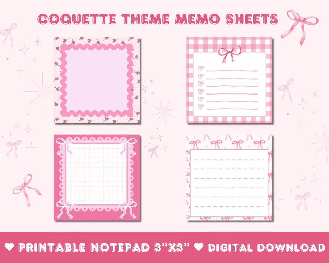 Notepad3 Theme Merry And Bright Christmas Lined Skinny Notepad 3.5x8.5