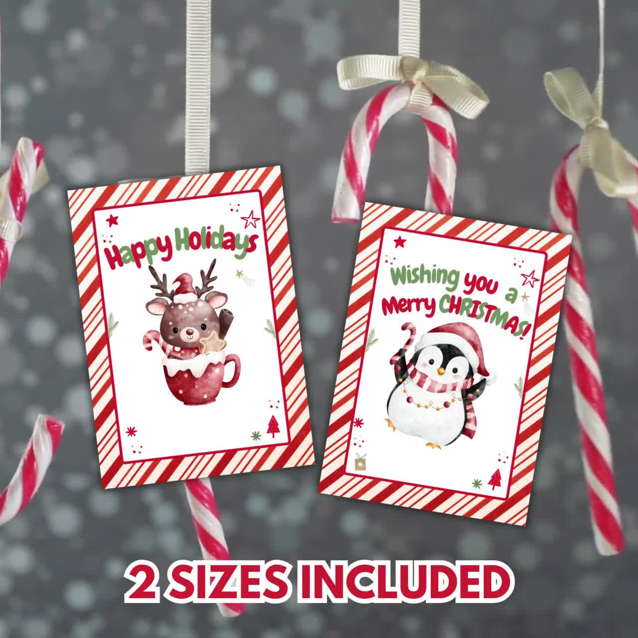 Christmas Candy Cane Tags