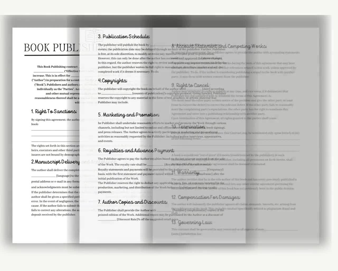 Publishing Contract Template Book Or Music Publishing Agreement,