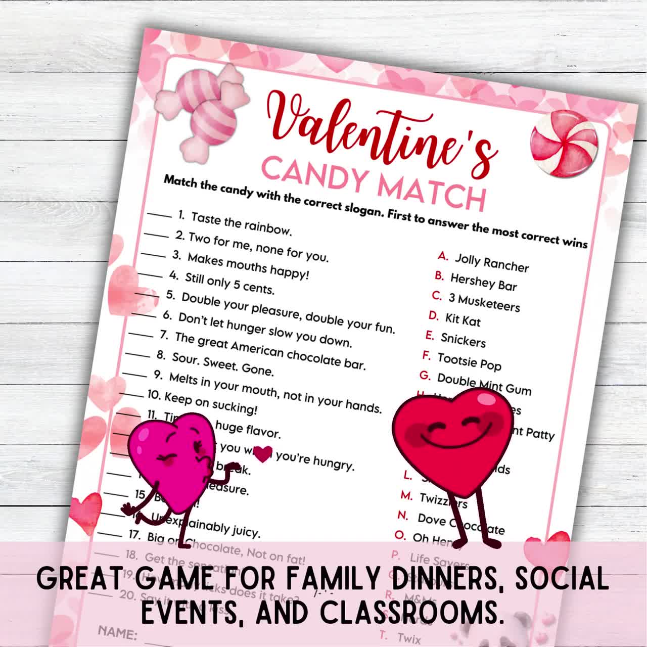 Gourmet Valentine's Day Candy Valentine's Day Candy Match Game ...