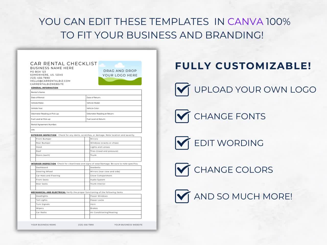 Rental Vehicle Inspection Form Template Form Resume
