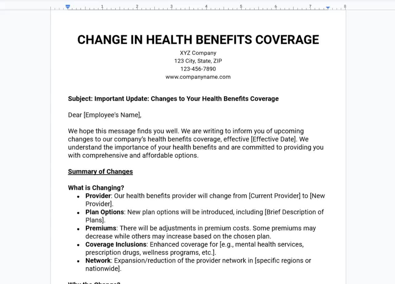 Sample Letter Employee Health Benefits Free Termination Letter
