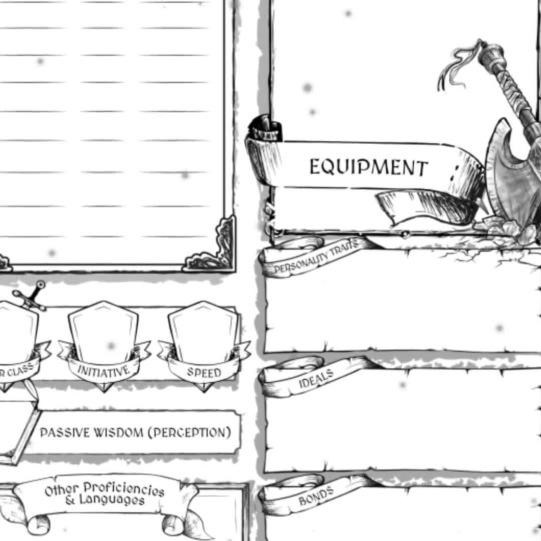 D&D 5E – Character Sheet and Instructions