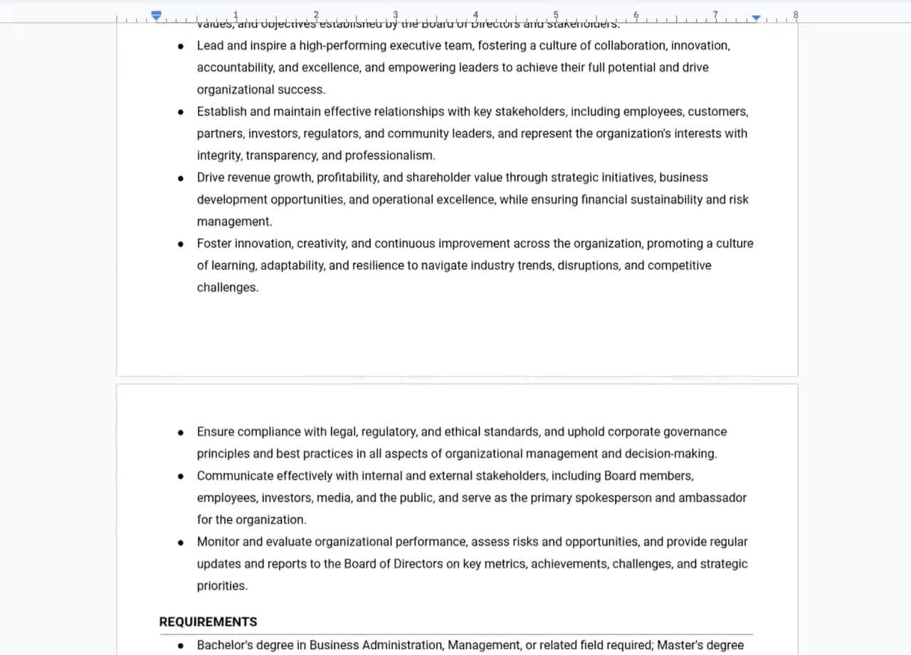 Job Qualifications Of A Ceo