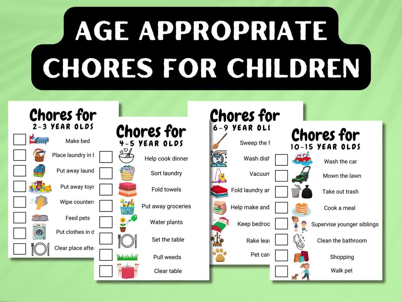 Chores That Kids Can Do Printable List Of Agebased