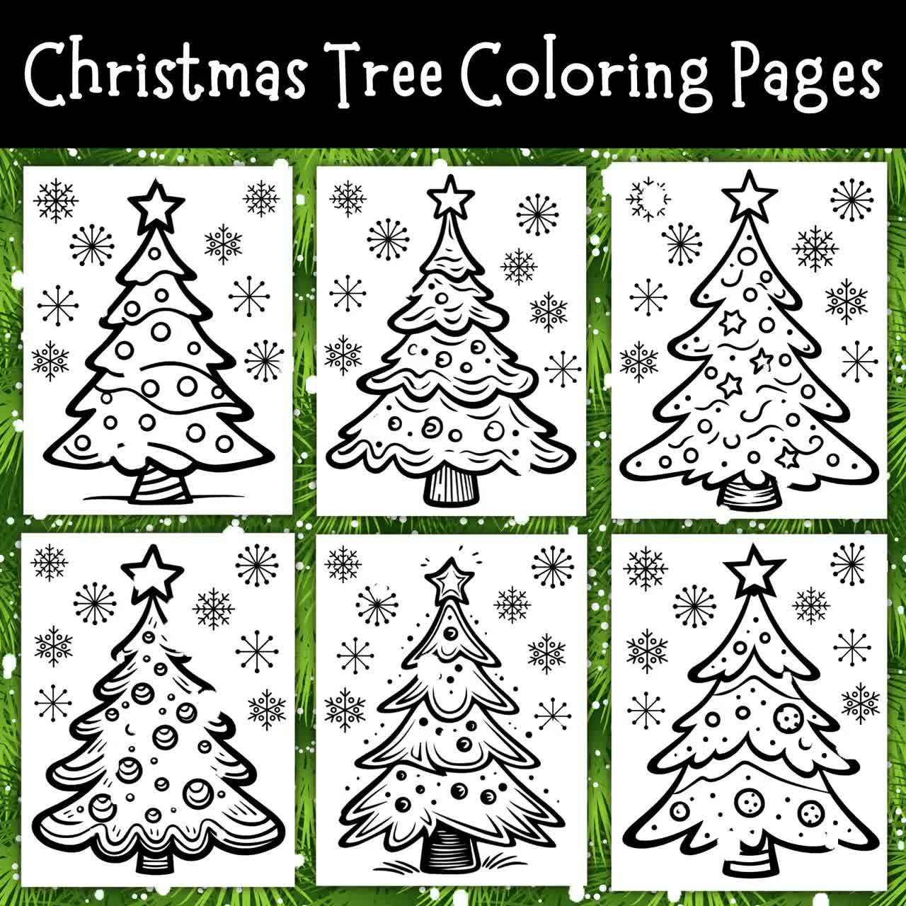 build a christmas tree coloring page