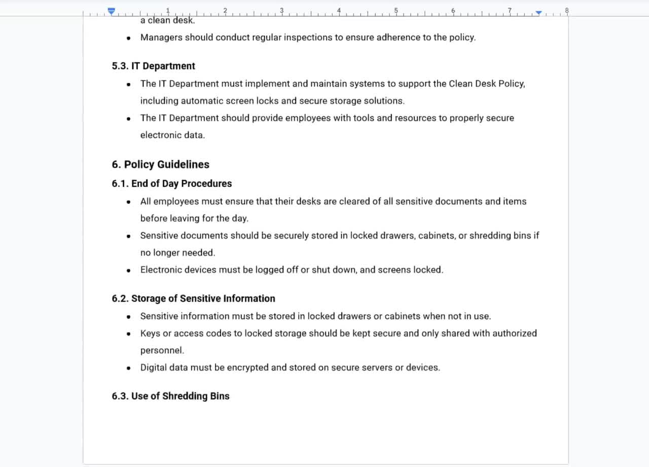 Clean Desk Policy Azure