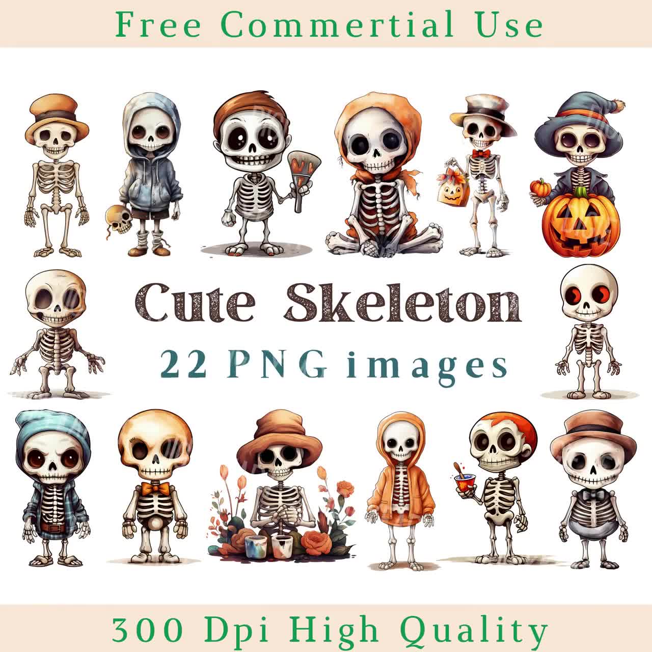 Cute Skeleton Cartoon