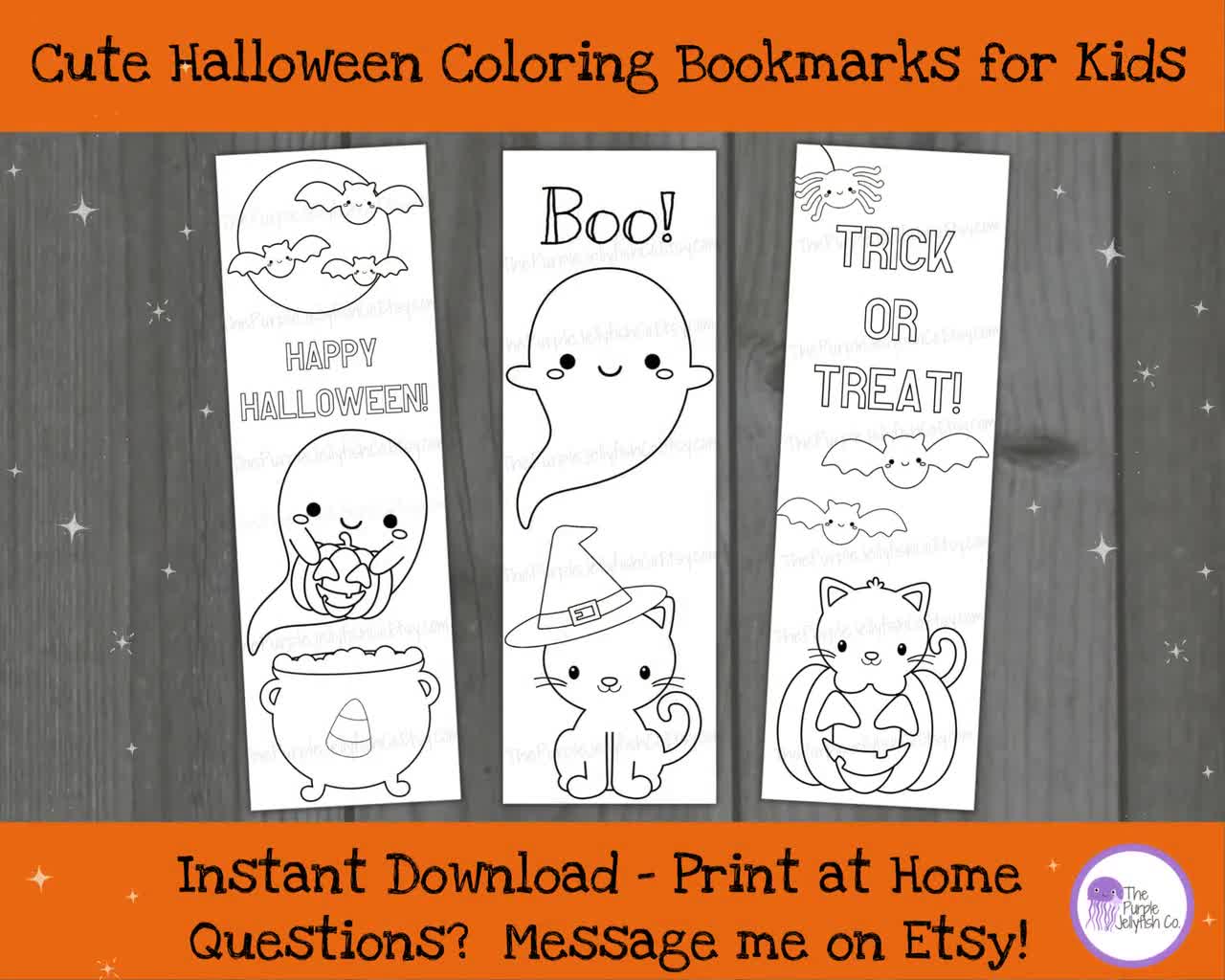 Summer Bookmarks Halloween Coloring Bookmarks For Kids, Halloween ...